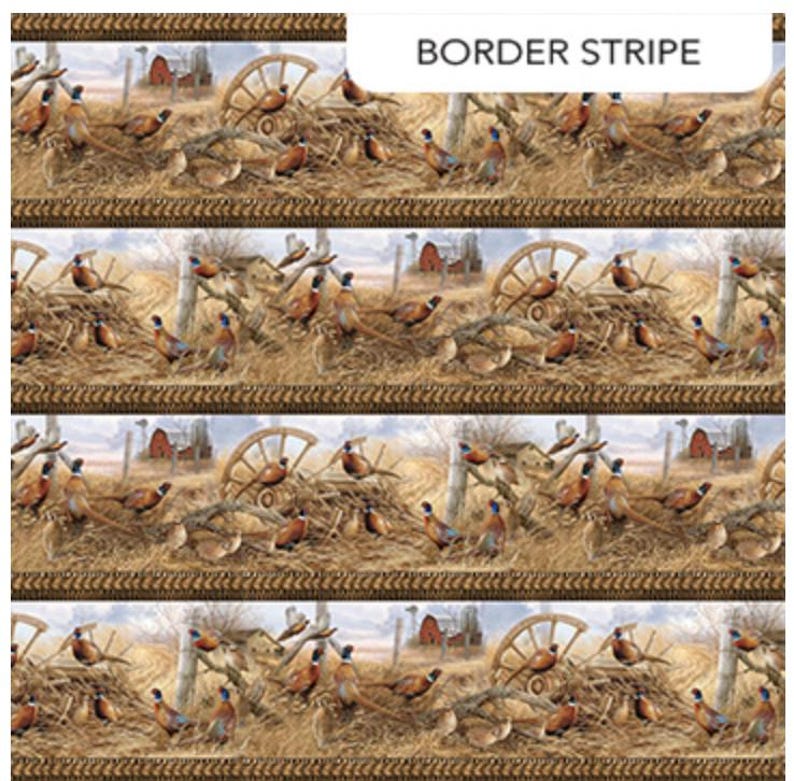 Pheasant Grove - Naturescapes - Border Stripe by Rosemary Millette for ...