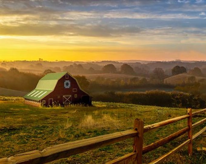 Freedom Farm Red Barn Panel From Timeless Treasures. Digitally Printed ...