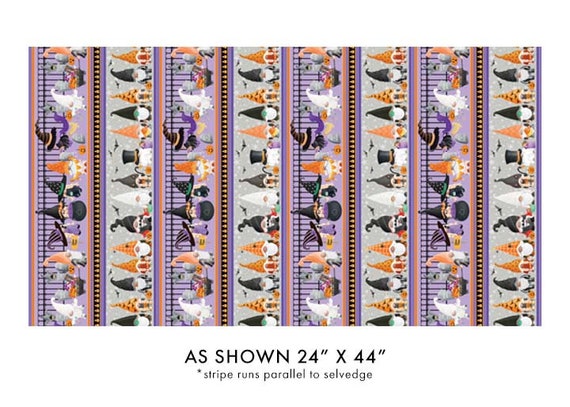 Spooktacular Gnomes Spooky Stripe by Andi Metz From Benartex. - Etsy