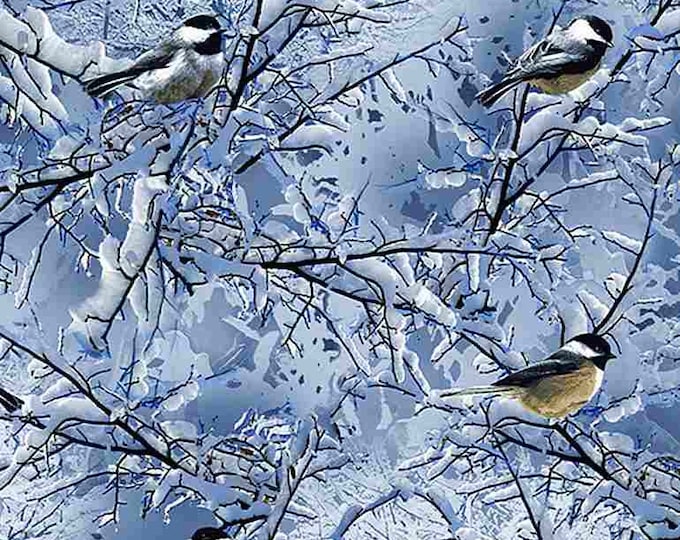 Timeless Treasures, Winter Chickadees for Winter Frost. Digitally ...