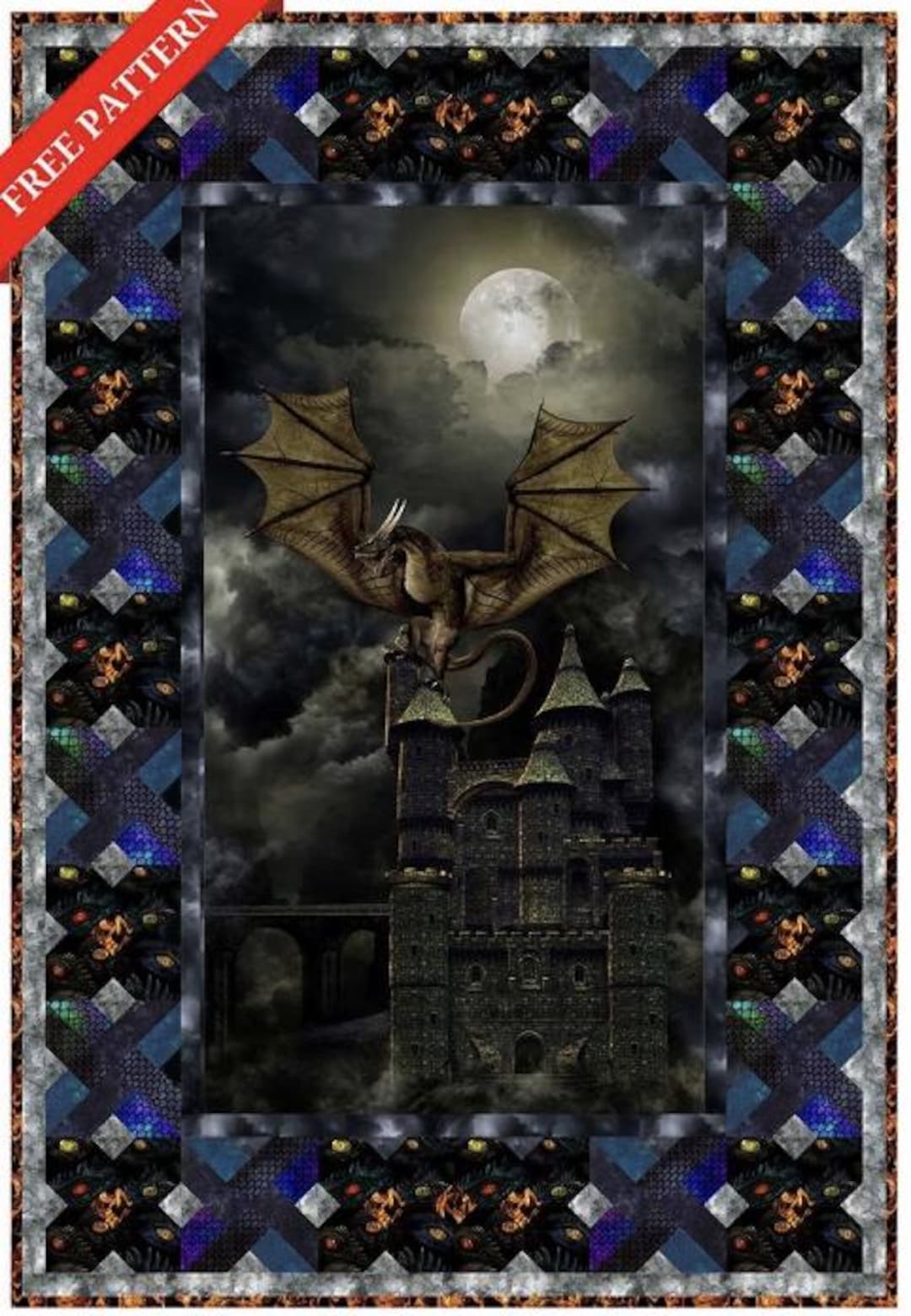 Spell Weaving Kit Featuring Dragon's Lair Fabric Finished Quilt 39" X ...