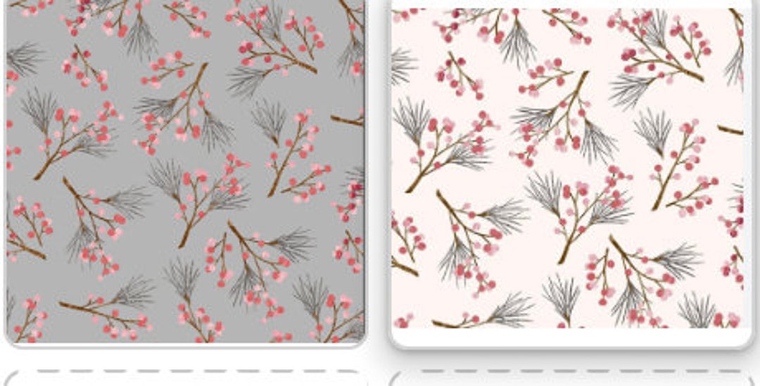 Reflections by Two Can Art for Andover. Berries on a Gray or Cream ...