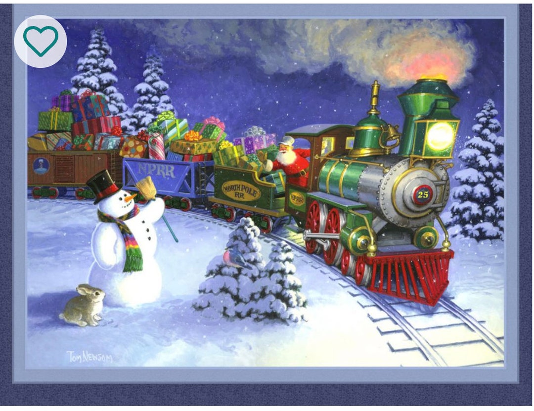 Santa's Train Panel From MDG. Fun Holiday Scene. - Etsy