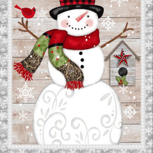 Snowman Fabric Panel - Etsy