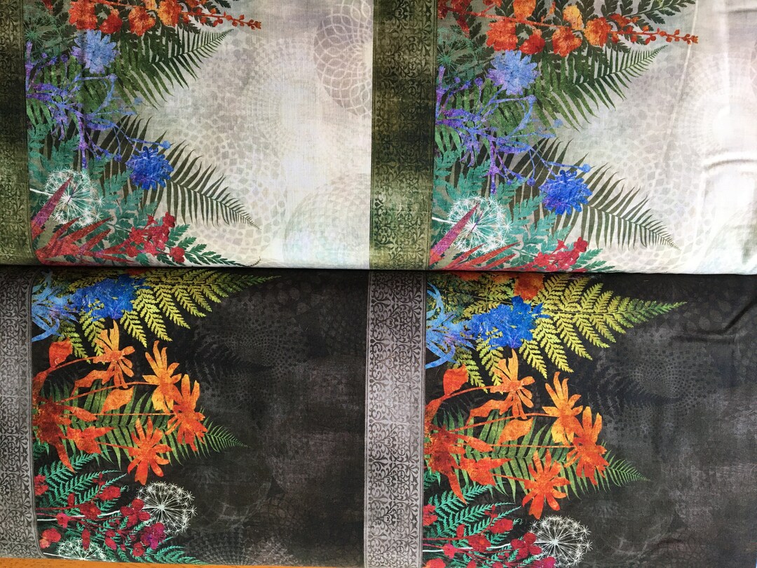 Halcyon Border by Jason Yenter for in the Beginning Fabrics. 1HN1 Cream and 1HN2 Black - Etsy