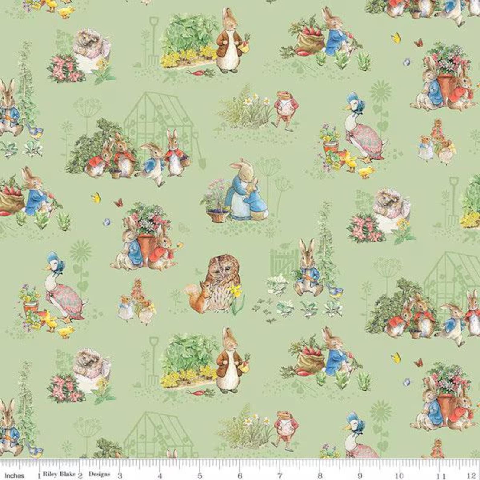 Peter Rabbit & Friends Jasmine by Riley Blake Designs C15864 Green - Etsy