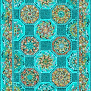 Kit to Make a Teal Calypso II One Fabric Kaleidoscope Quilt by Jason ...