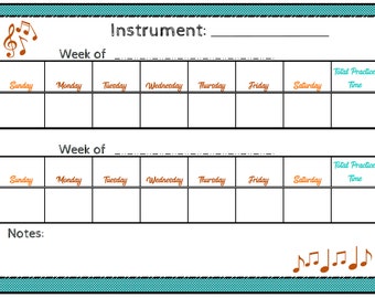 Music Practice Schedule Template - Etsy
