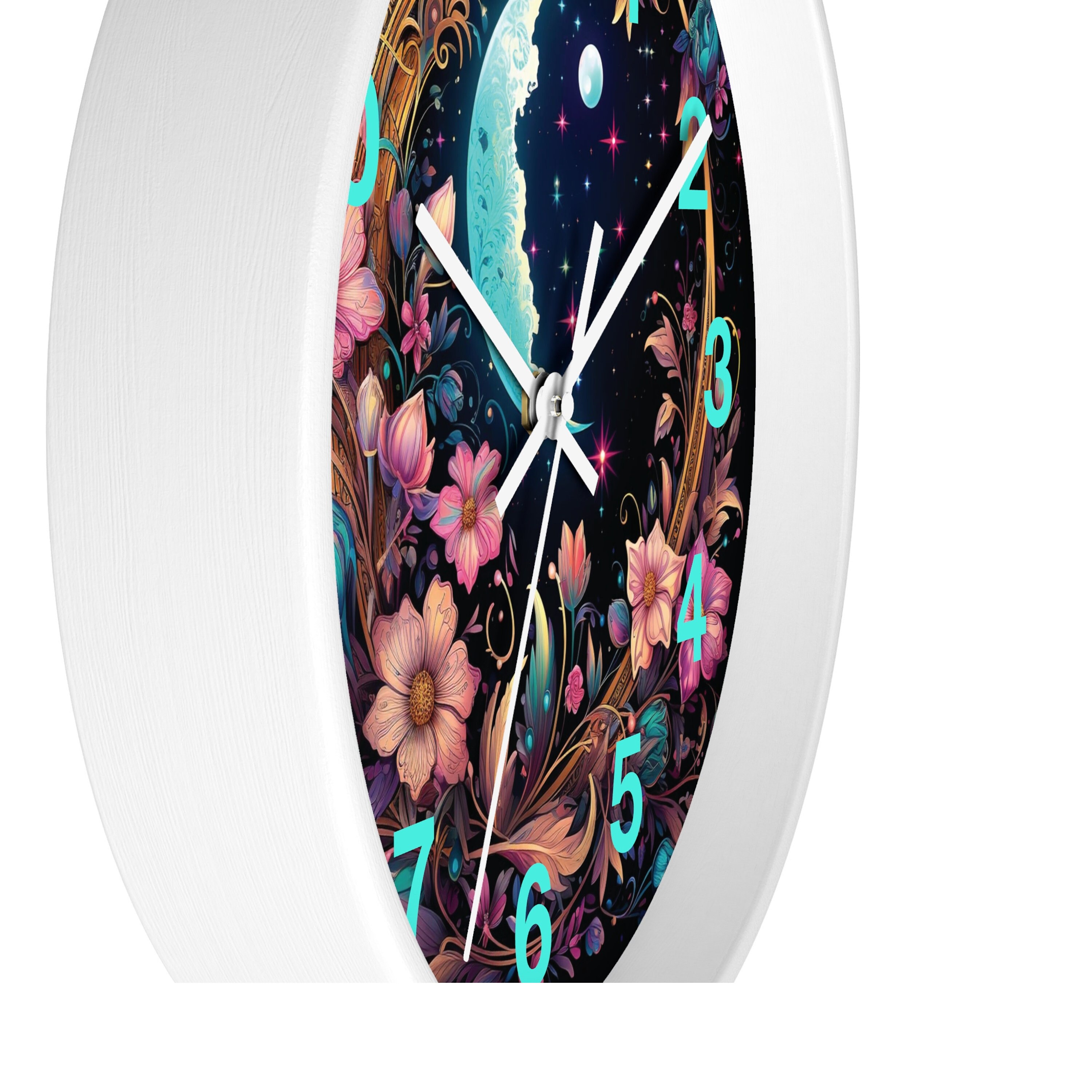 Petals Moon Wall Clock, Battery Operated Wall Clock sold by Integrated ...