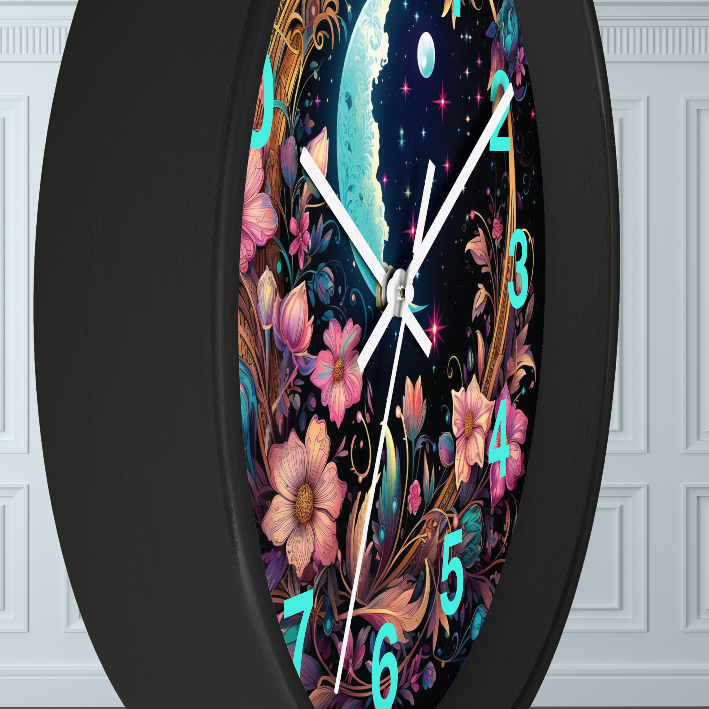 Petals Moon Wall Clock, Battery Operated Wall Clock sold by Integrated ...