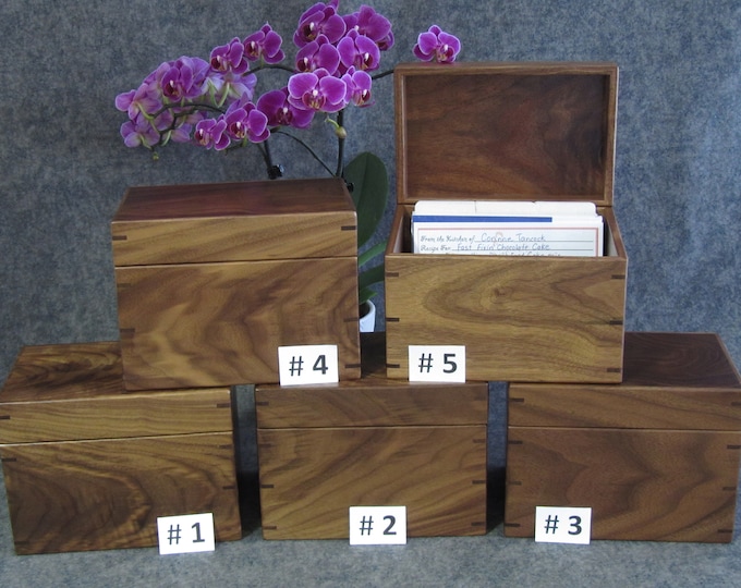 Handcrafted Wood Recipe Boxes for 4 X 6 Cards, Made of Black Walnut - Etsy