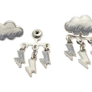 Thunder Cloud Frontback Earrings Gray Cloud & Lightening Bolt Ear ...