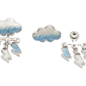 Thunder Cloud Frontback Earrings Gray Cloud & Lightening Bolt Ear ...