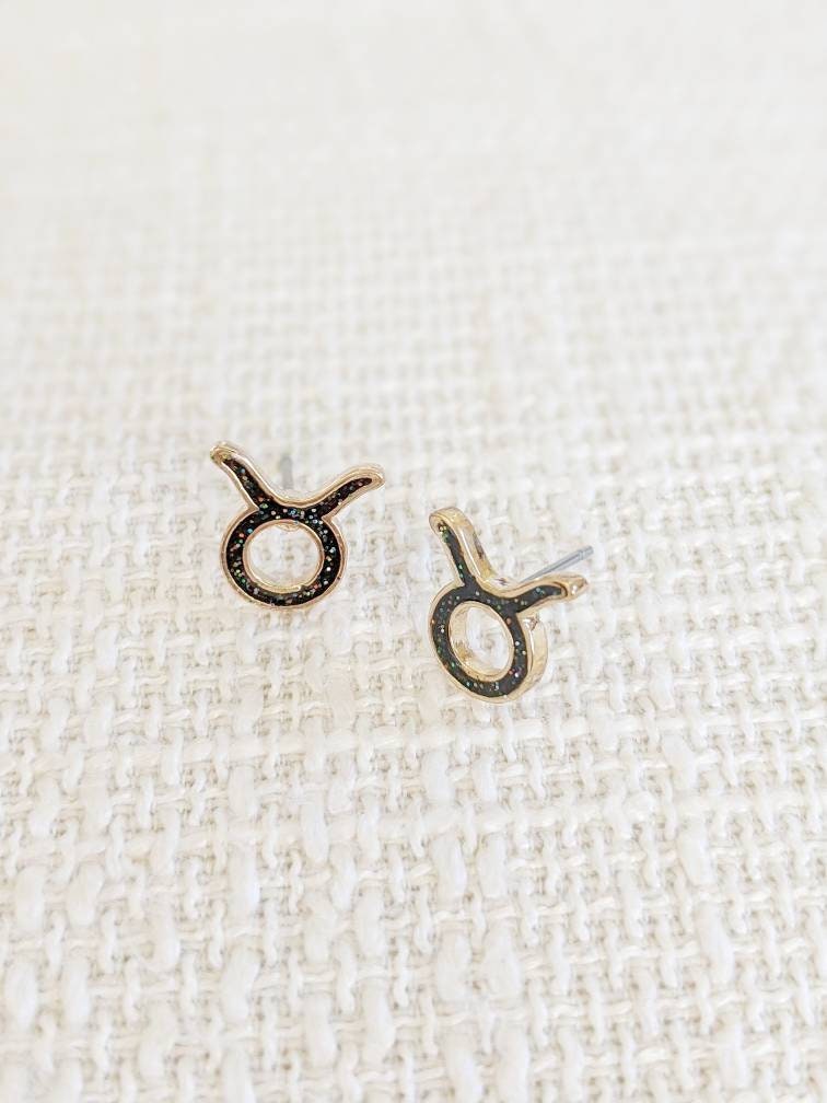 Taurus Zodiac Sign / Taurus Earrings / Taurus Star Sign / - Etsy