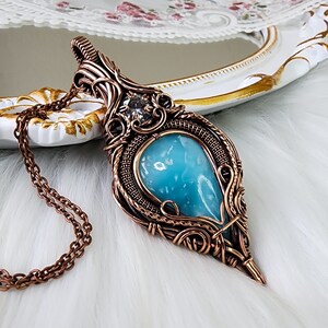 Hemimorphite Necklace, Heady Copper Jewelry, Witchy Amulet, Gothic ...