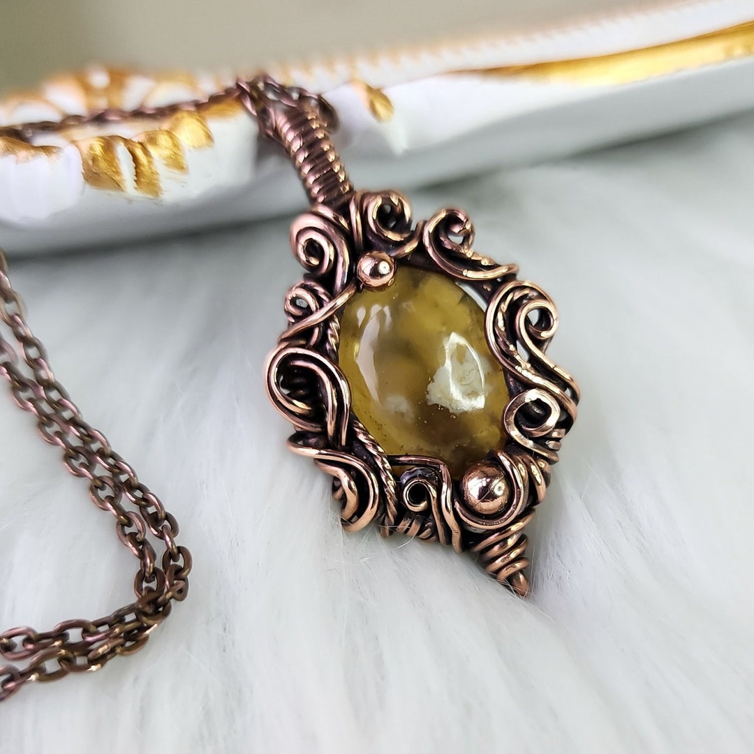 Imperial Topaz, Vintage Gothic, Elven Jewelry, Wire Wrapped, Gifts for ...