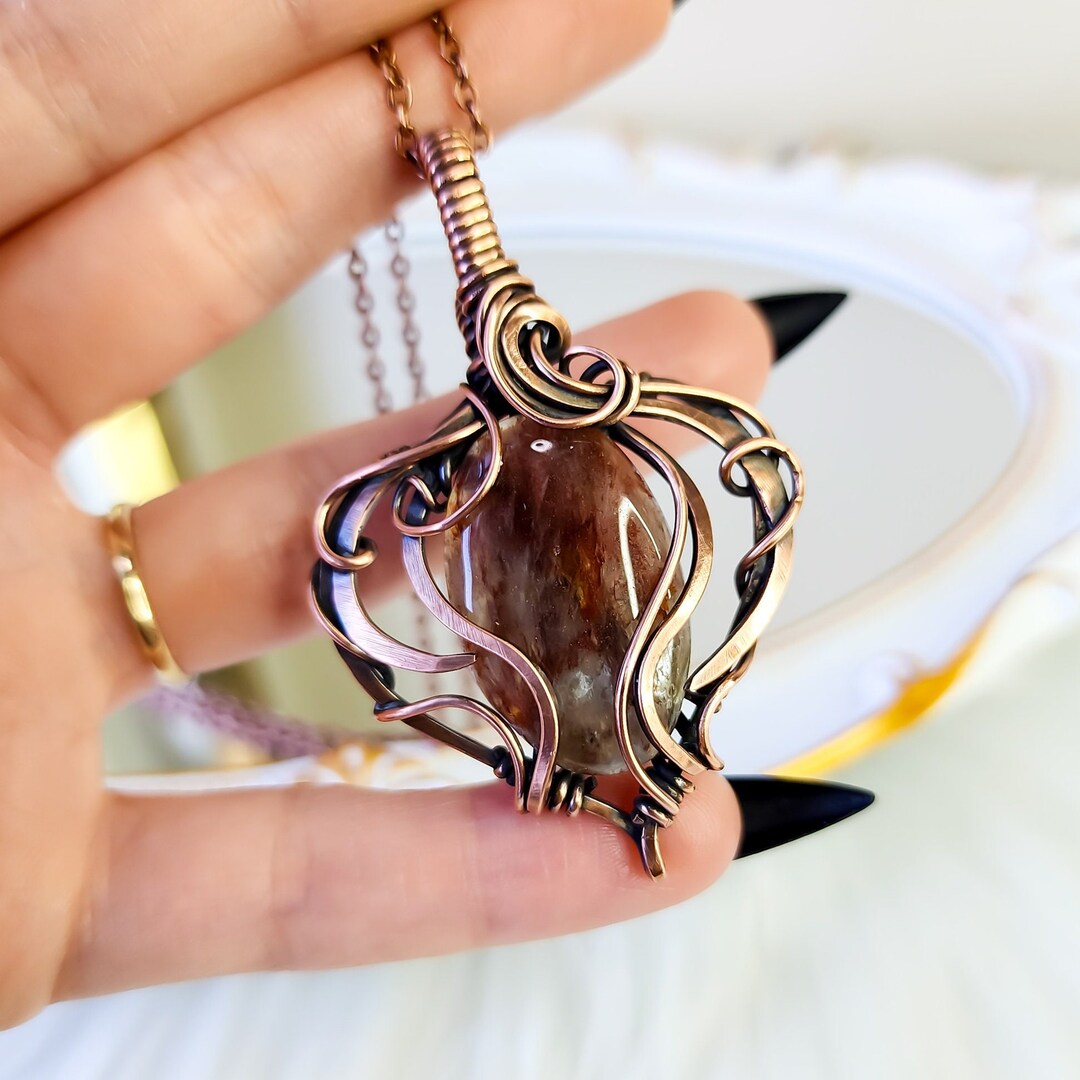 Elven Wire Wrap, Inclusion Quartz, Raw Crystal Jewelry, Healing ...