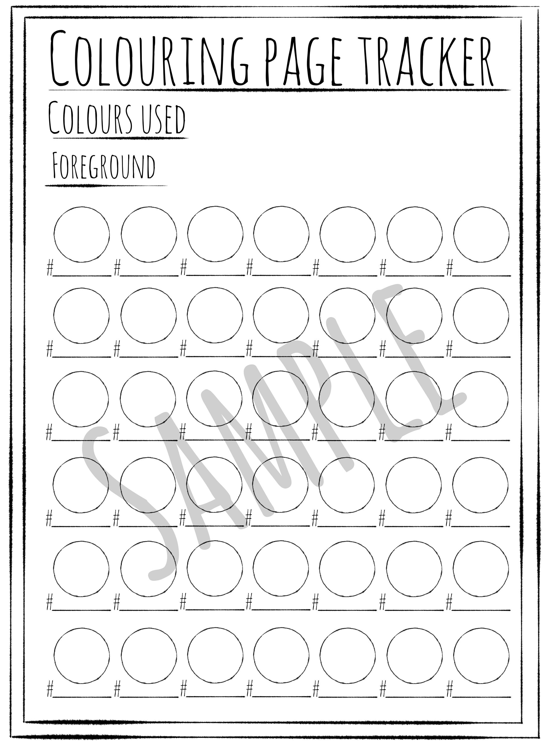 Little Darlings colouring Diary PDF Colour Swatch Index/page Tracker ...