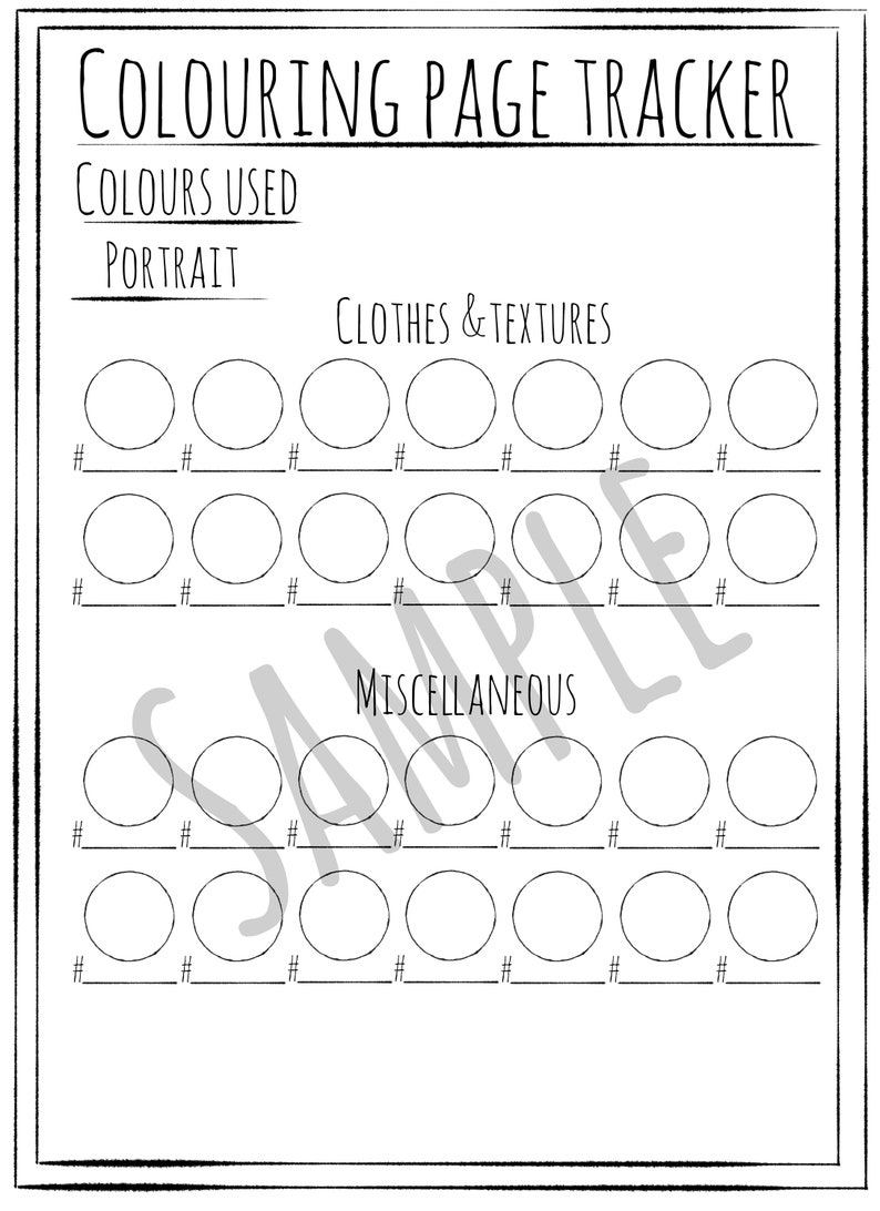 Little Darlings colouring Diary PDF Colour Swatch Index/page Tracker ...