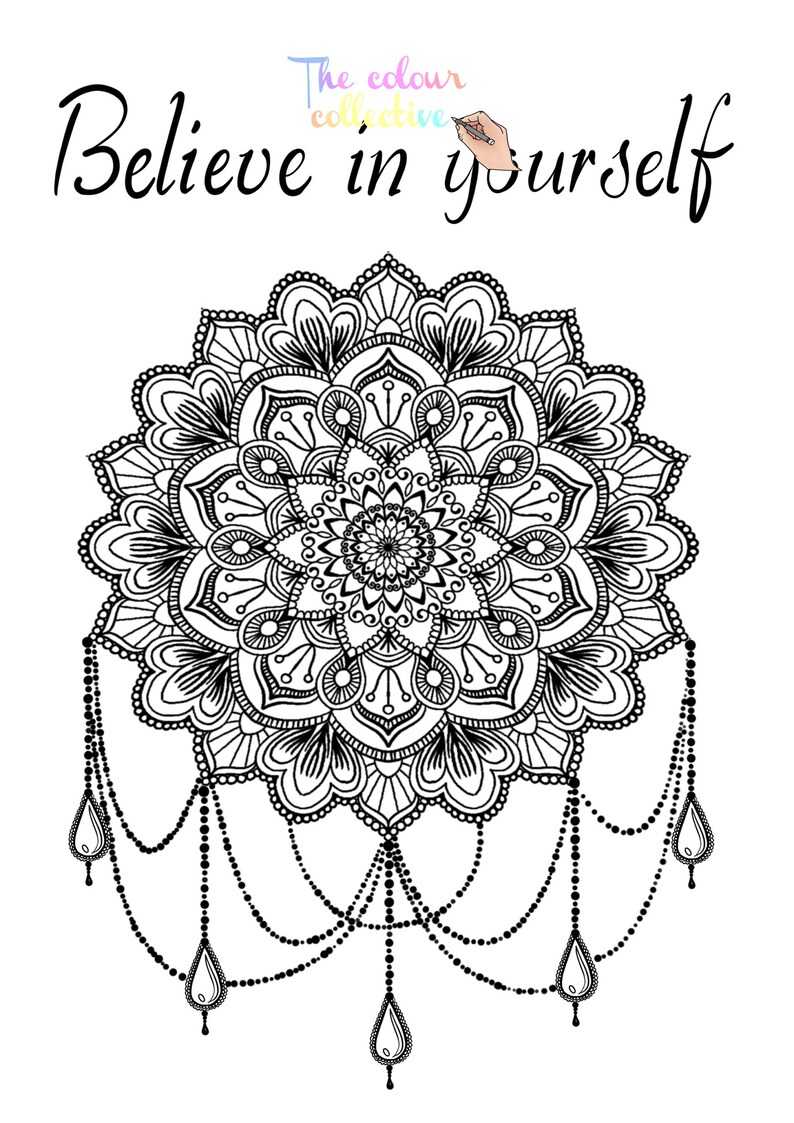 Inspirational Art Therapy Colouring Book/pages - Etsy