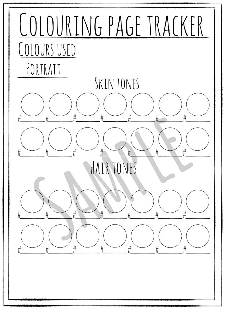 Little Darlings colouring Diary PDF Colour Swatch Index/page Tracker ...