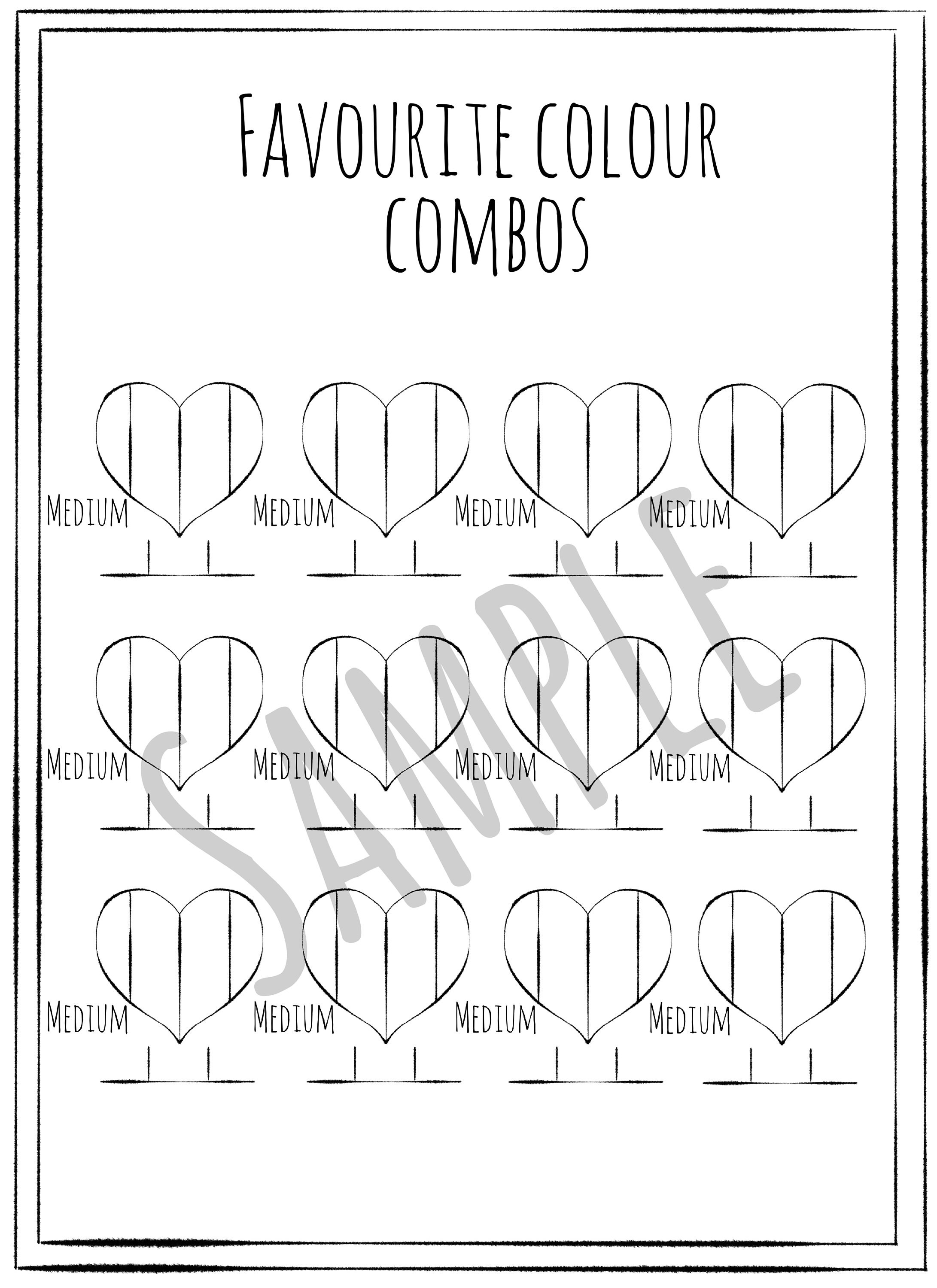 Little Darlings colouring Diary PDF Colour Swatch | Etsy