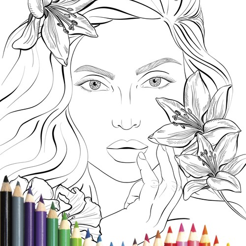 Morgan Le Fay Fantasy Portrait Coloring Page by Maria J. | Etsy