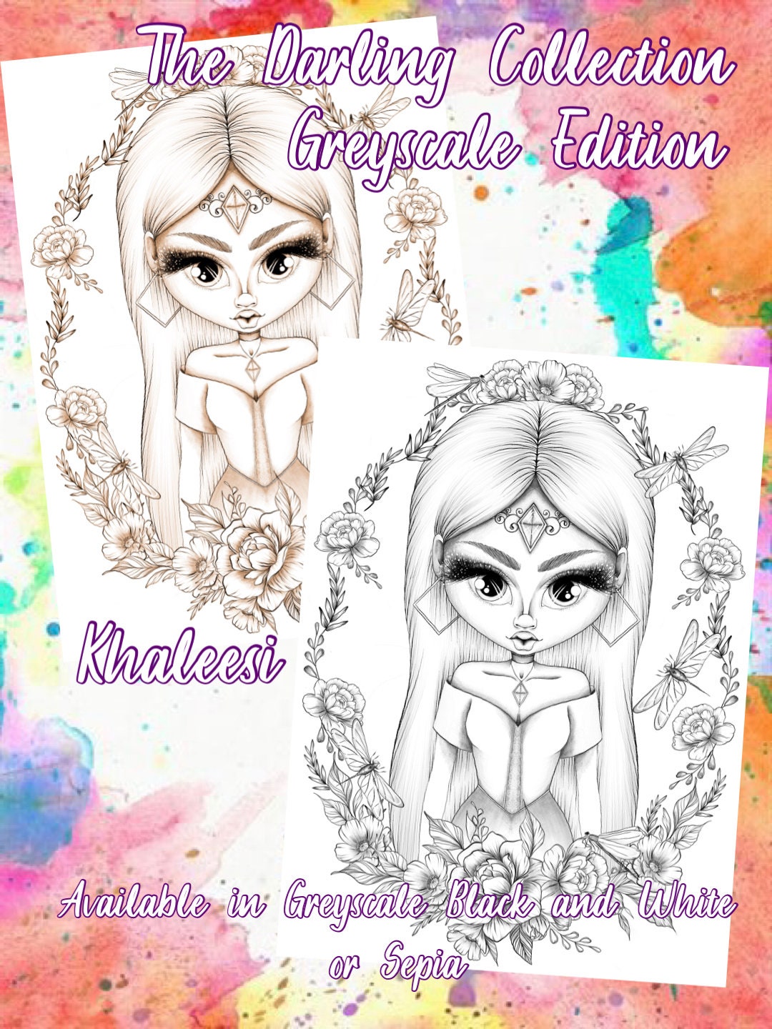 The Darling Collection -khaleesi-greyscale Black and White Digital ...