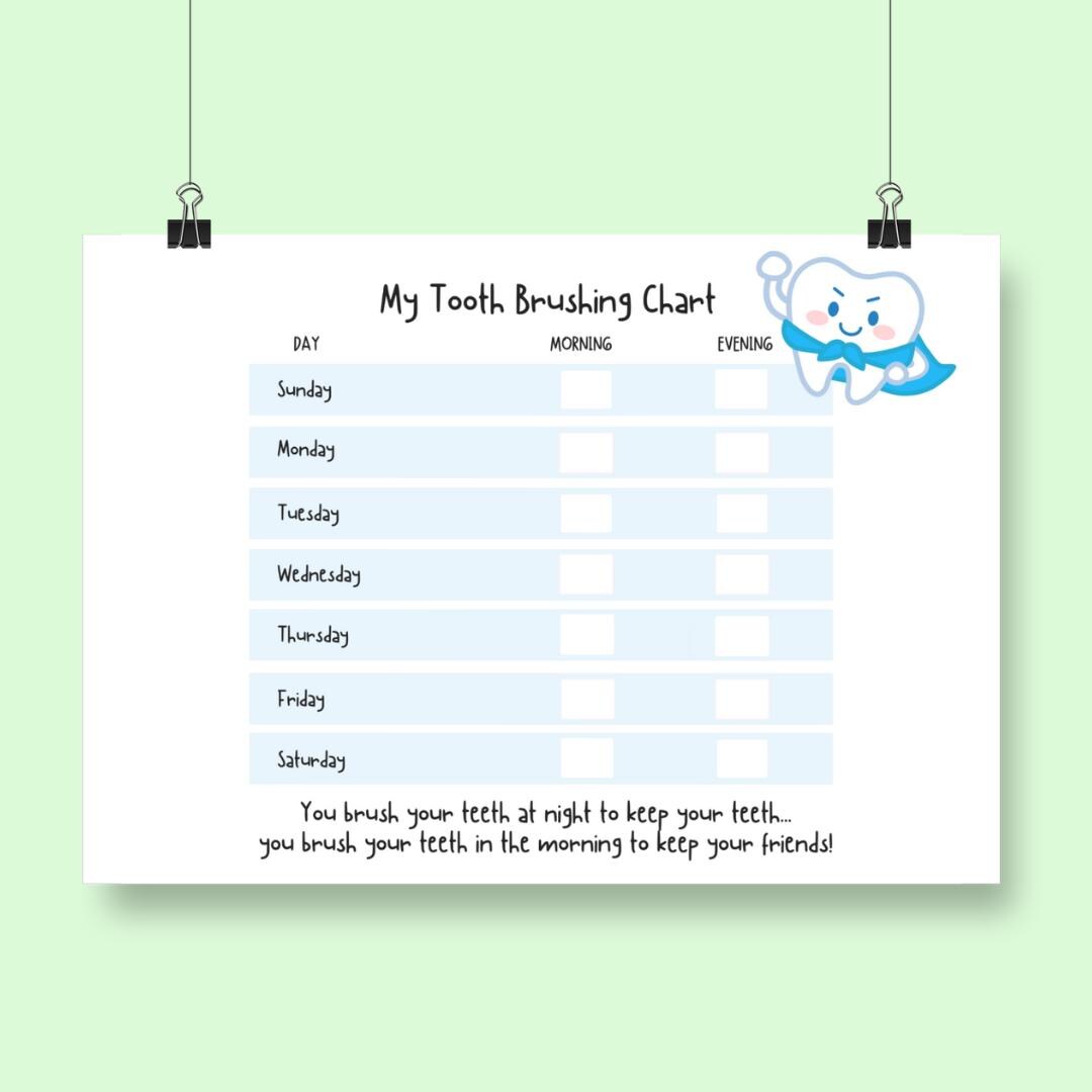 Tooth Brush Chart Kids Habit Tracker Boys and Girls Reward Chart - Etsy