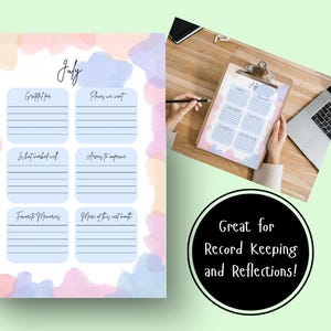 Monthly Journal Recap Homeschool Teacher Record Keeping Monthly Recap ...