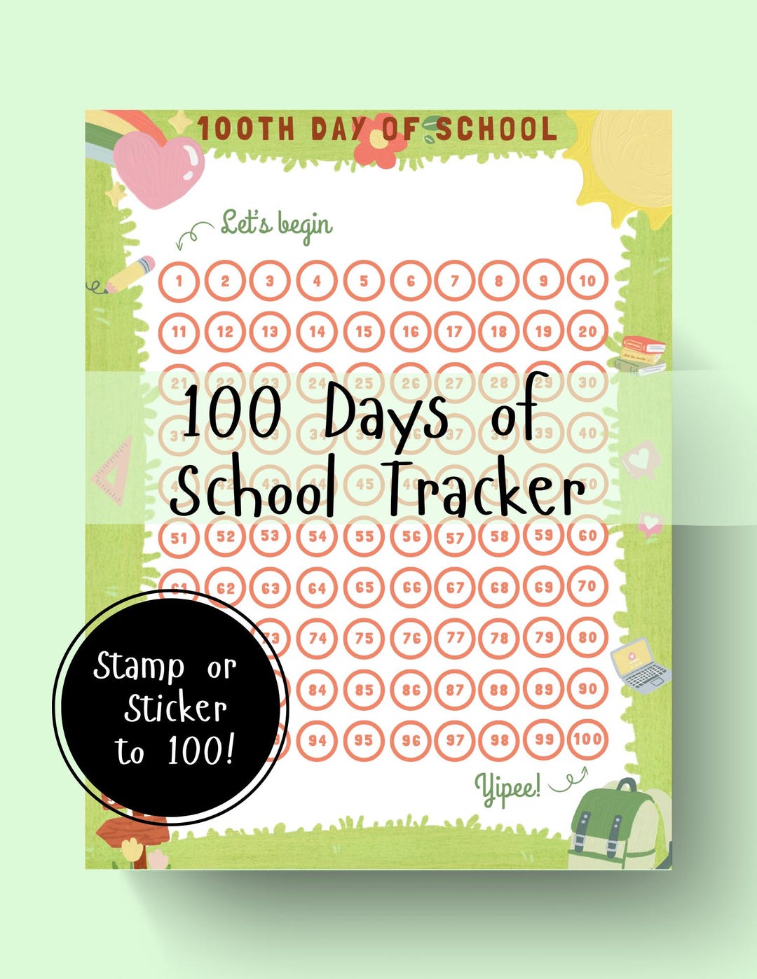 100th Day of School Tracker Homeschool Classroom Decor Classroom ...