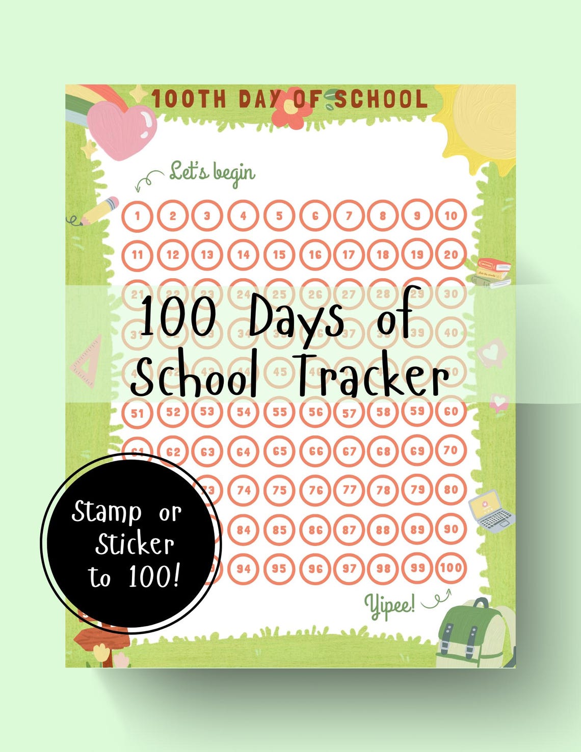 100th Day of School Tracker Homeschool Classroom Decor Classroom ...