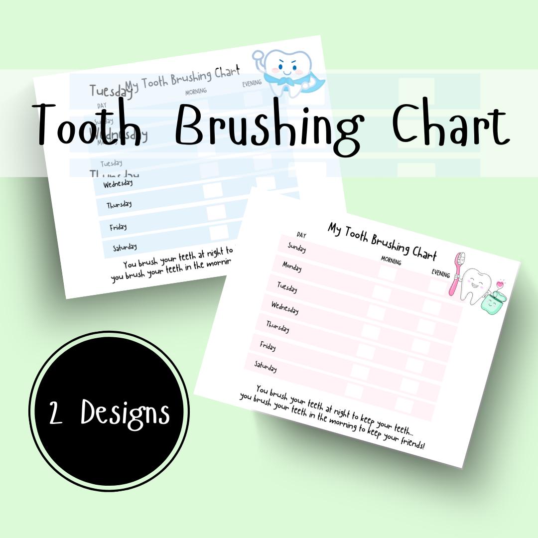 Tooth Brush Chart Kids Habit Tracker Boys and Girls Reward Chart - Etsy