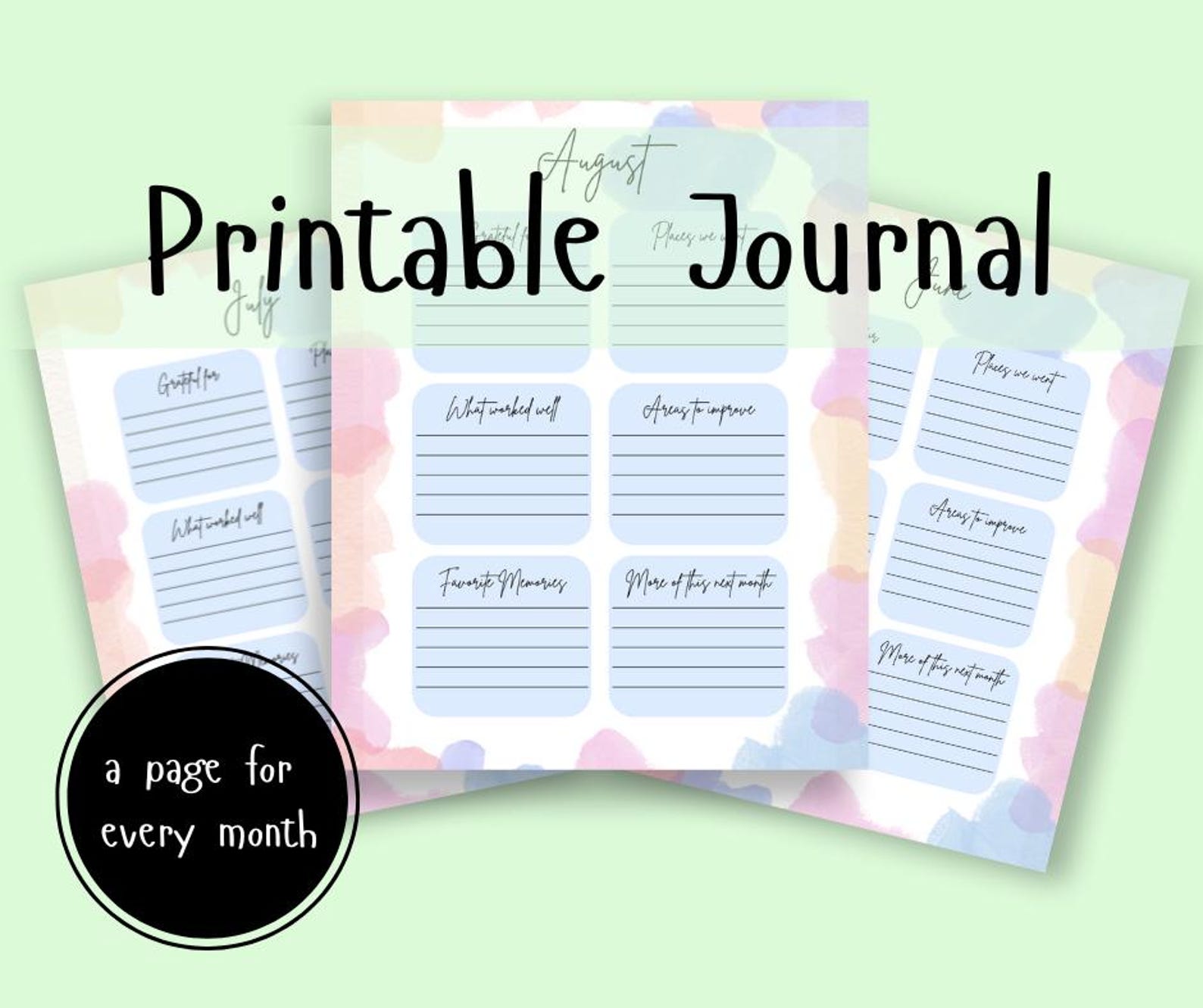 Monthly Journal Recap Homeschool Teacher Record Keeping Monthly Recap ...