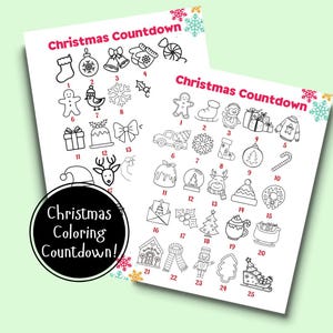 Christmas Coloring Countdown Christmas School Printable Preschool ...