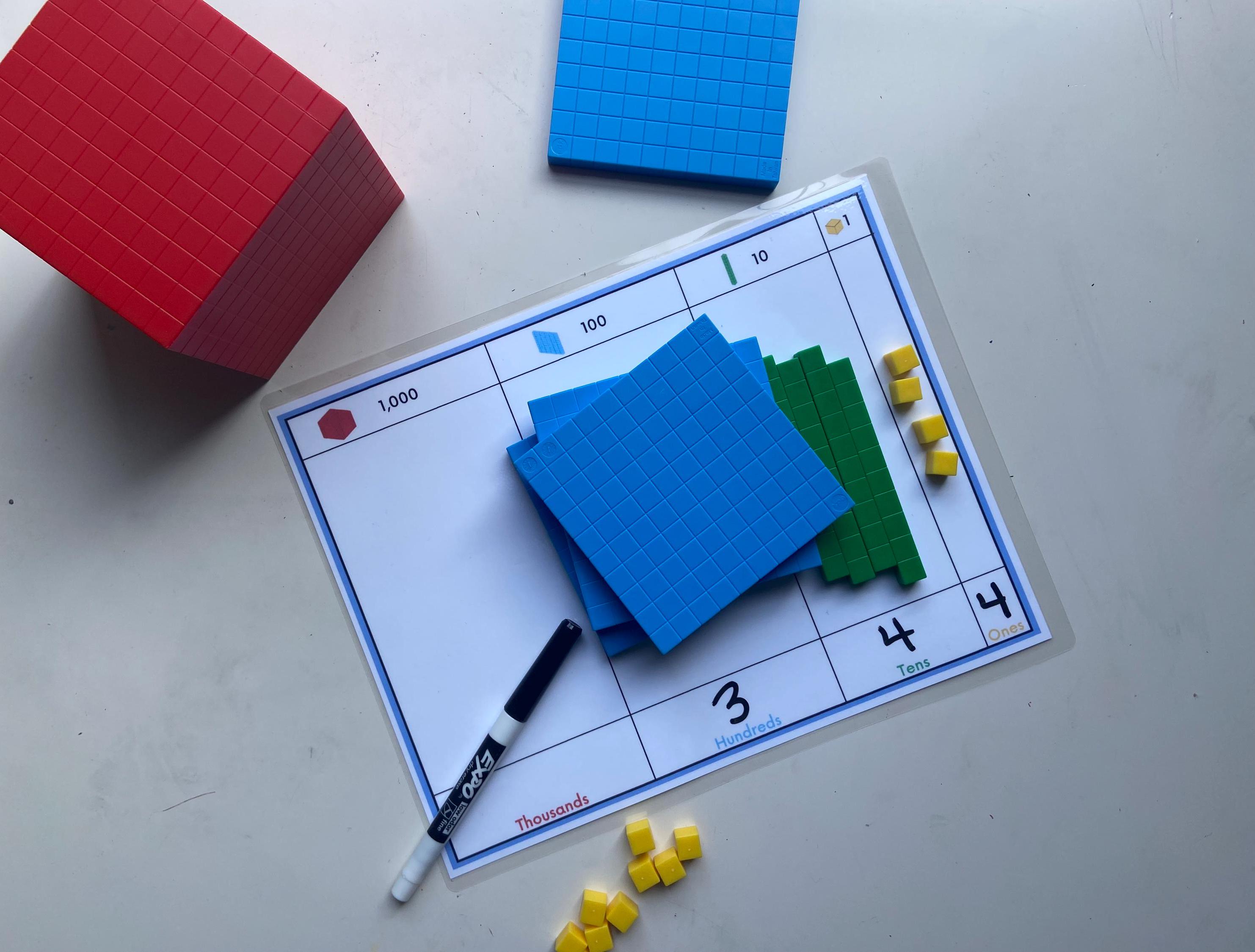 Place Value Mat Base 10 Learning Chart - Etsy