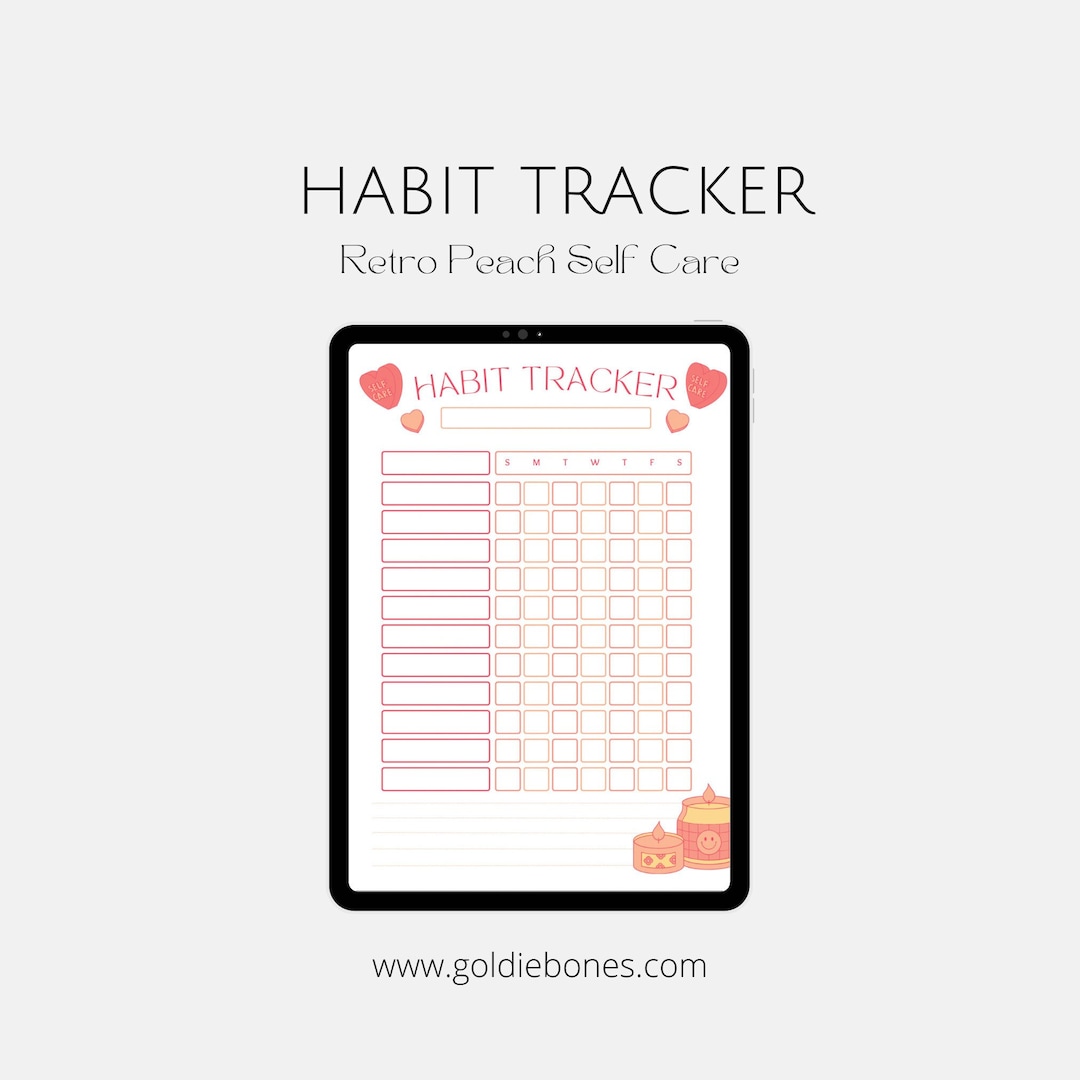 Peachy Self Care | Daily | Weekly | 30 Day Habit Tracker | Goodnotes ...