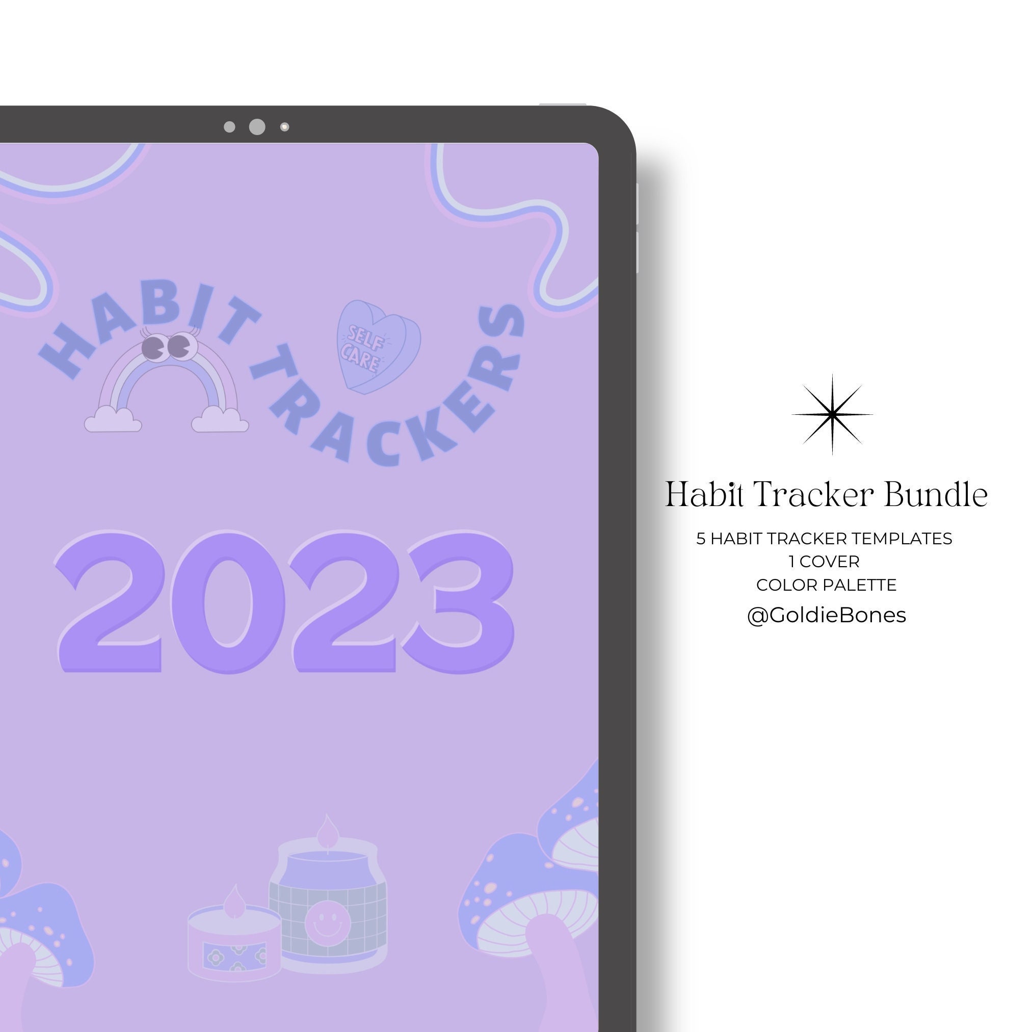 Five 90s Vibes Daily Weekly 30 Day Habit Tracker Bundle Goodnotes ...