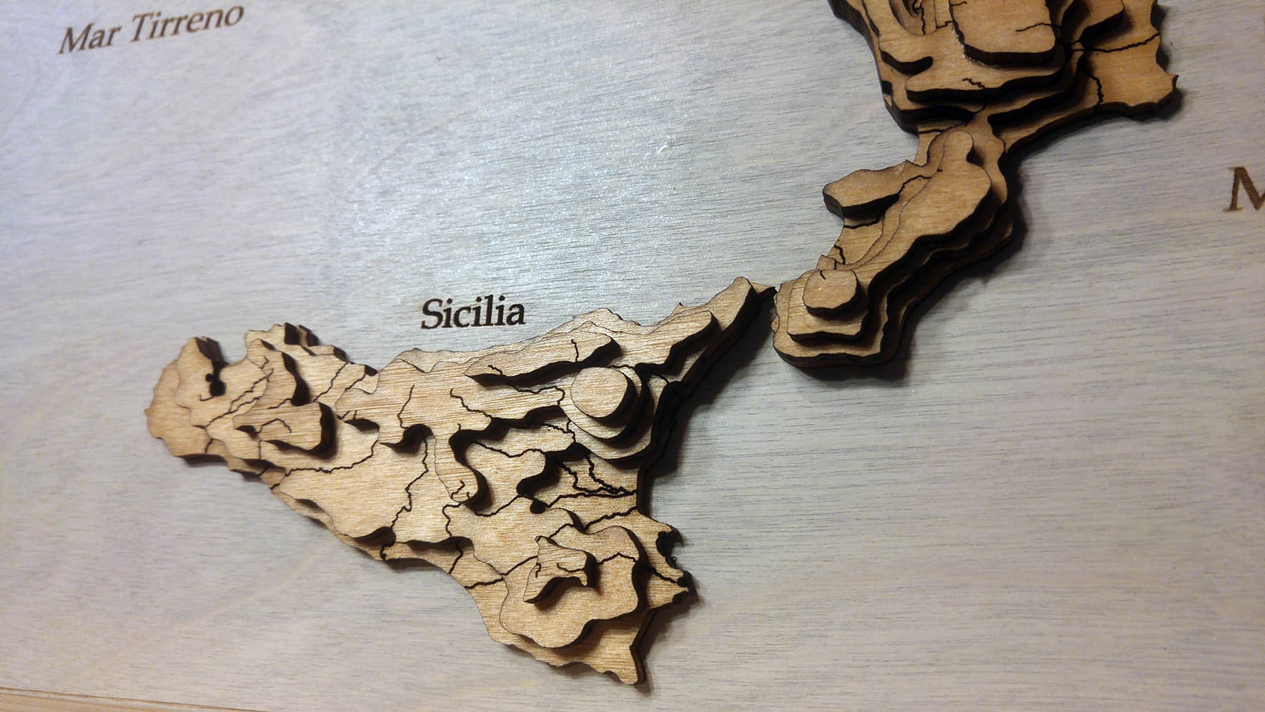 Italy Wood Engraved Map - Etsy