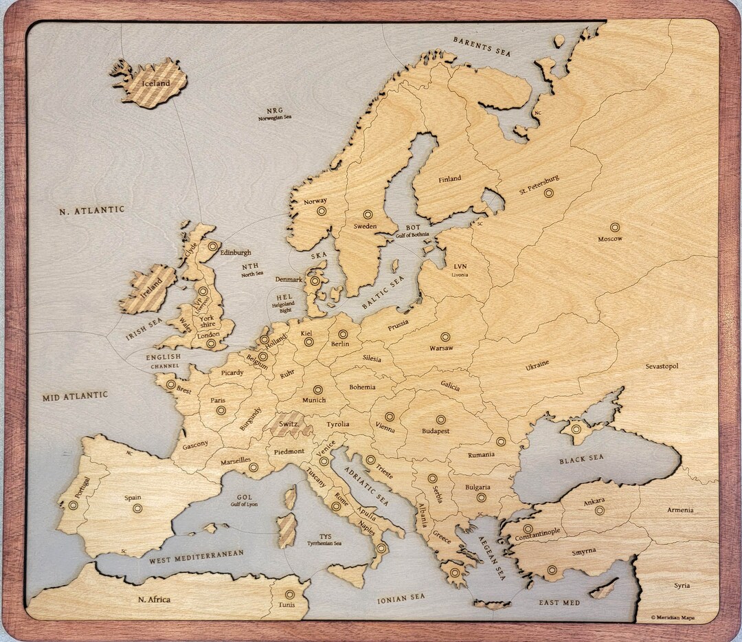 Diplomacy Board Game Wood Engraved Map - Vintage Wall Art Home Decor - Etsy
