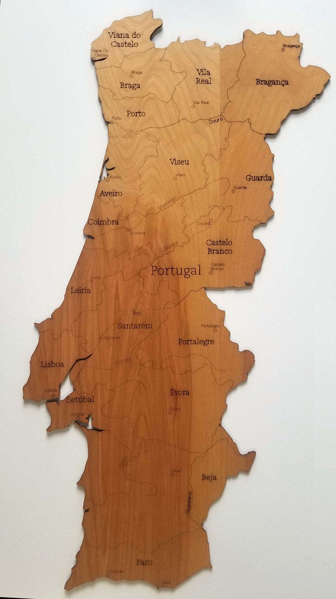Portugal Wood Engraved Map - Etsy