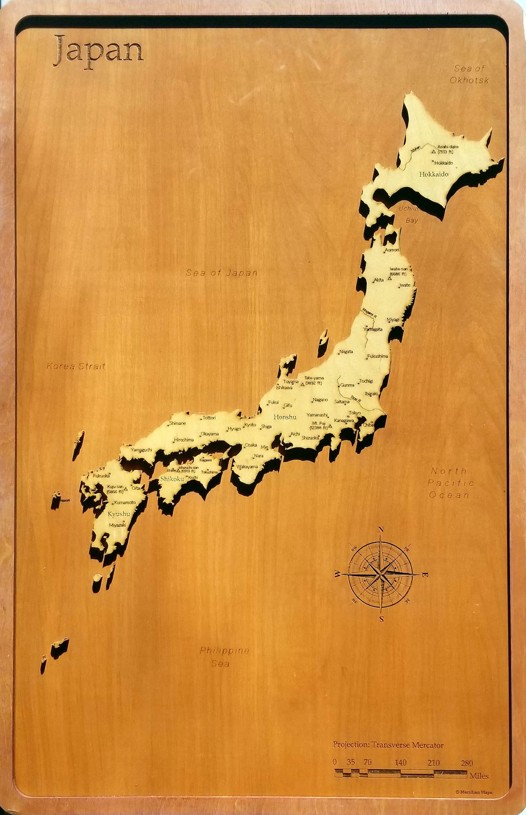 Japan Map Handmade Gift Wood Wall Art - Vintage Travel Home Decor - Etsy
