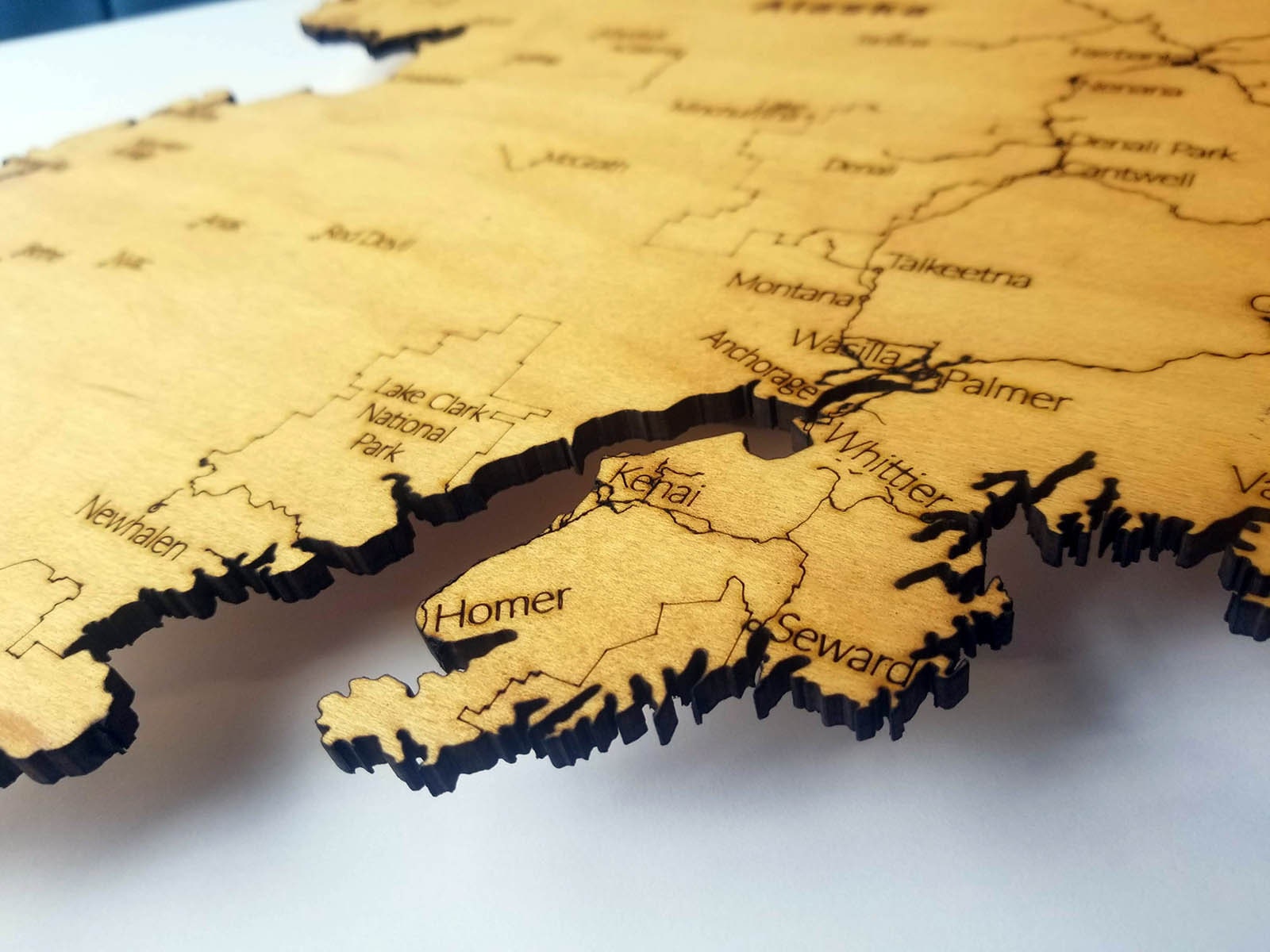 Alaska Wood Engraved Map - Etsy