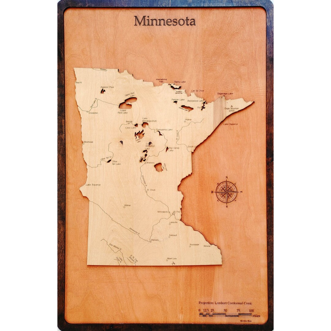 Handmade Minnesota Wood Map – Vintage Style Travel Art - Etsy