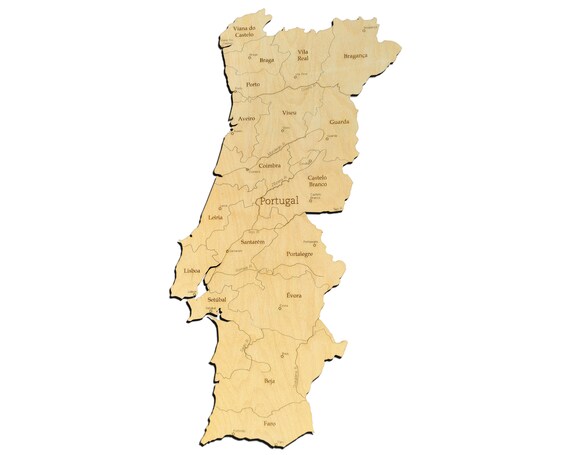Portugal Wood Engraved Map - Etsy