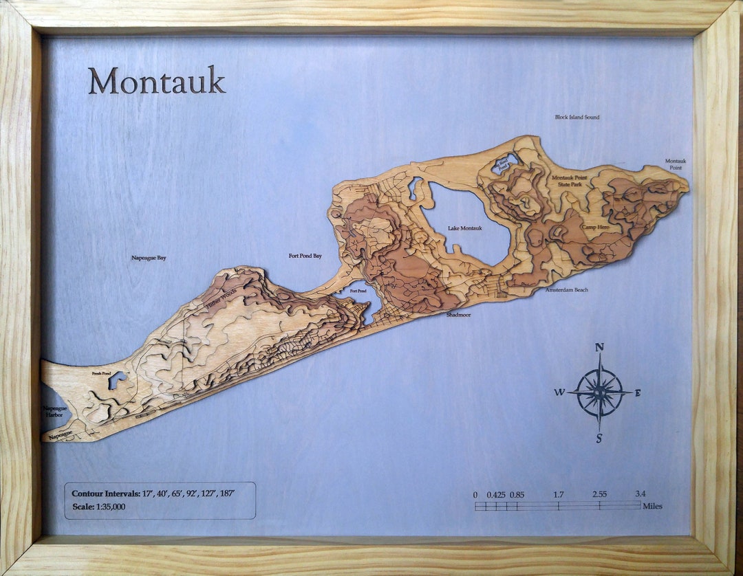 Montauk, Long Island Wood Map - Etsy