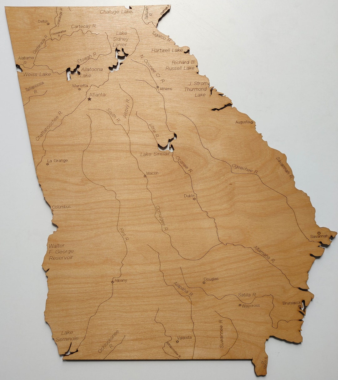 Georgia State Wood Map - Etsy