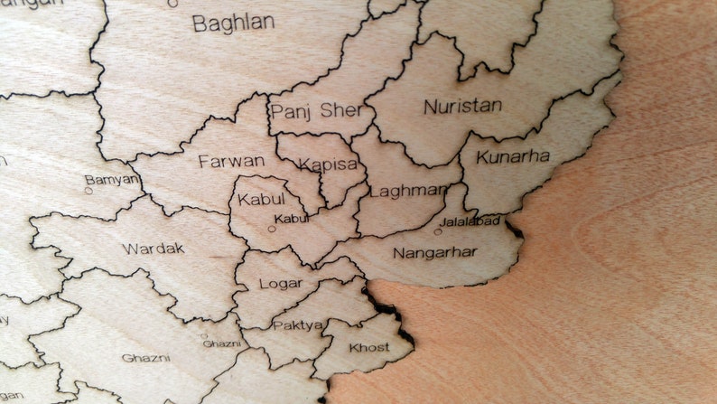 Afghanistan Map Handmade Gift Wood Wall Art - Vintage Travel Home Decor ...