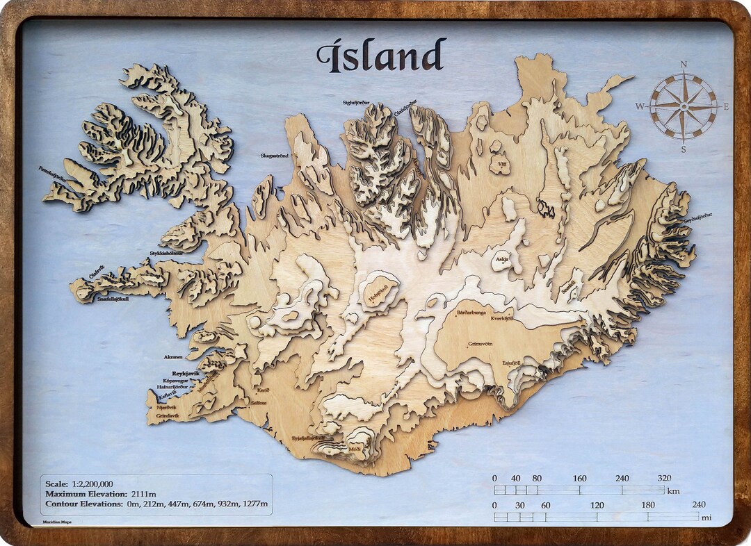 Iceland Wood Map Handmade Gift Wall Art Vintage Travel Home Decor - Etsy