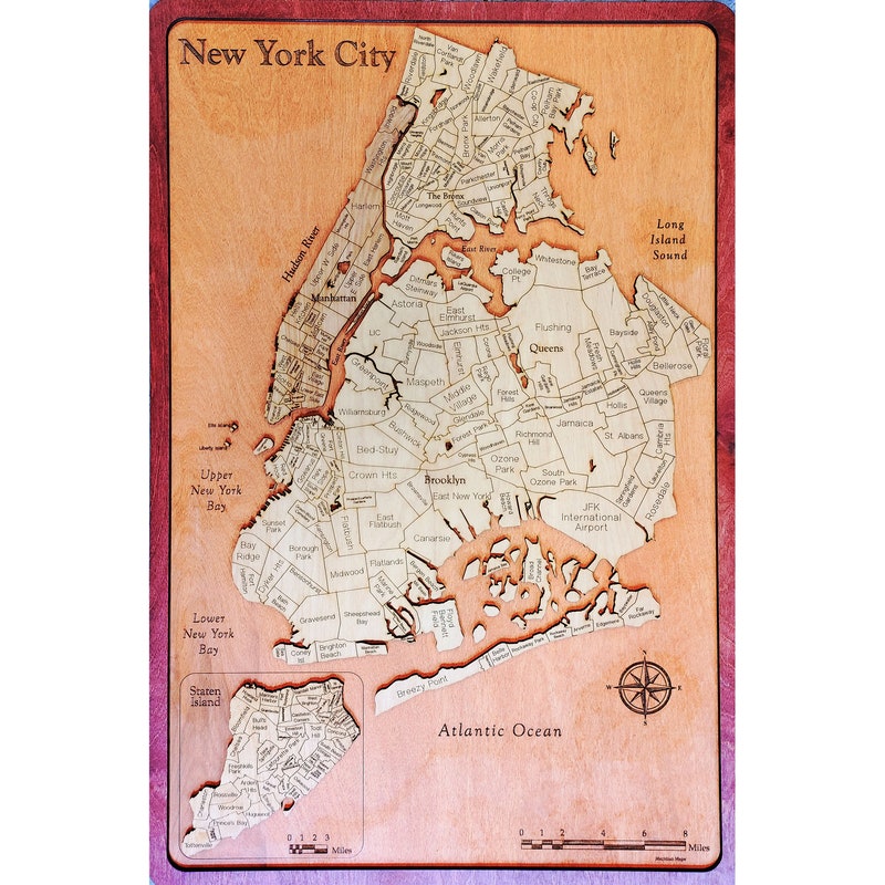 New York City Map - Etsy